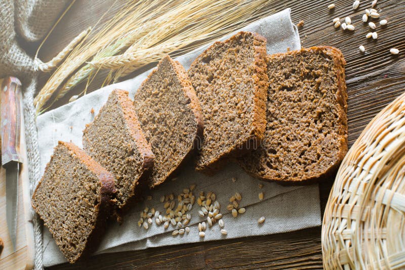 Pieces of Bread on a Board with Shallow Depth of Field Stock Image ...