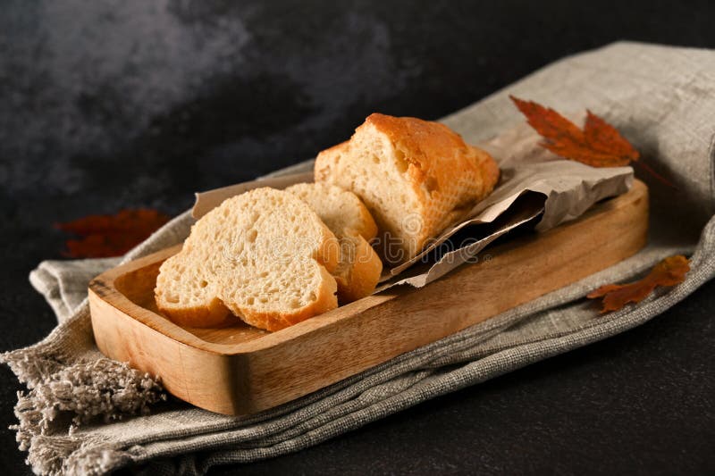 Pieces of Bread are on the Table Stock Photo - Image of isolated, bake ...