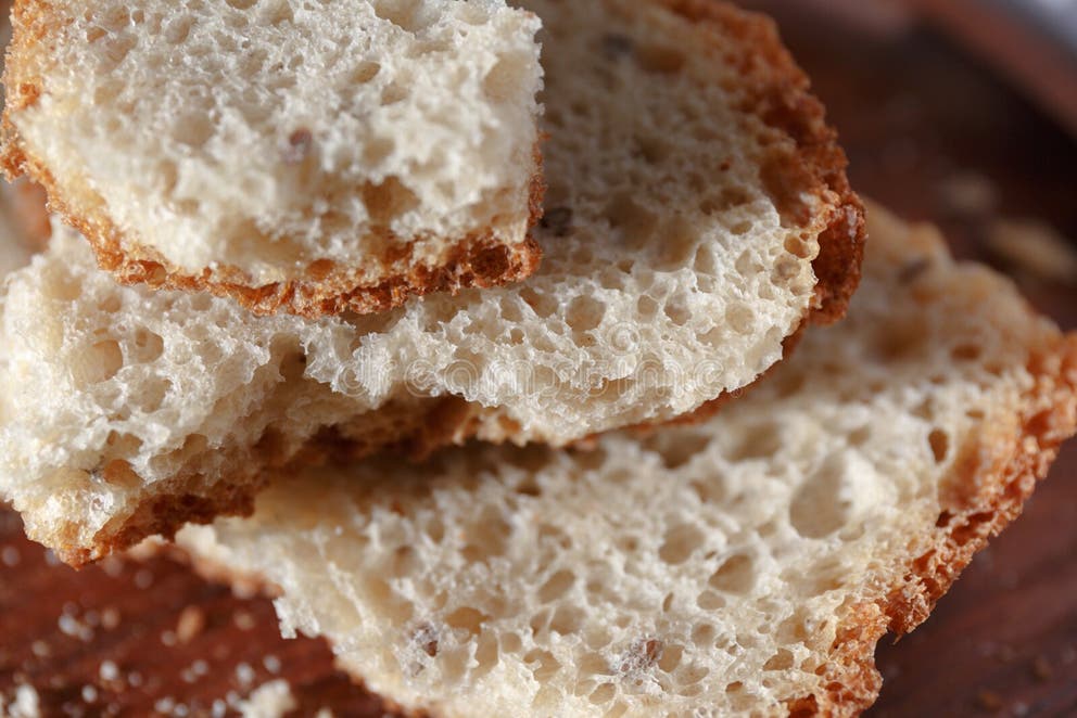 Pieces of Broken Bread. Homemade Bread, Stock Image - Image of ...