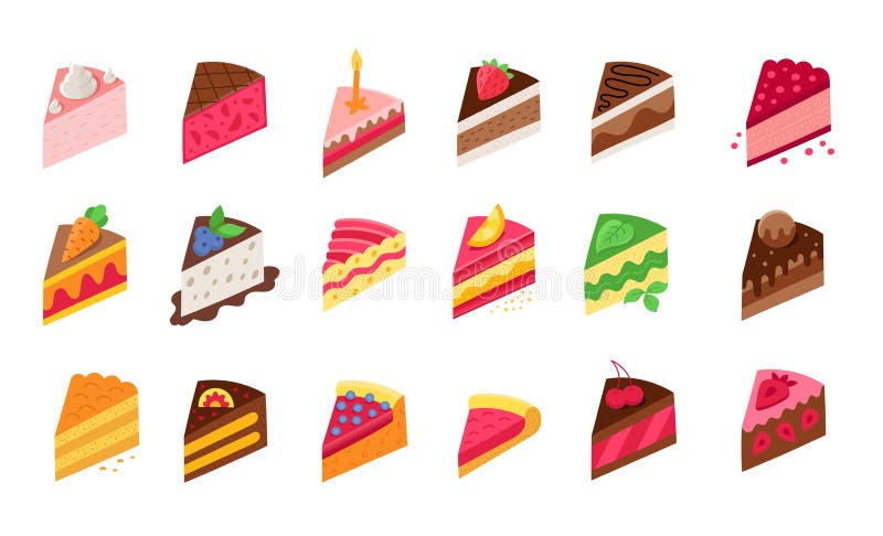 Pieces of Cakes. Infographics Set. Isometric View. Stock Vector ...