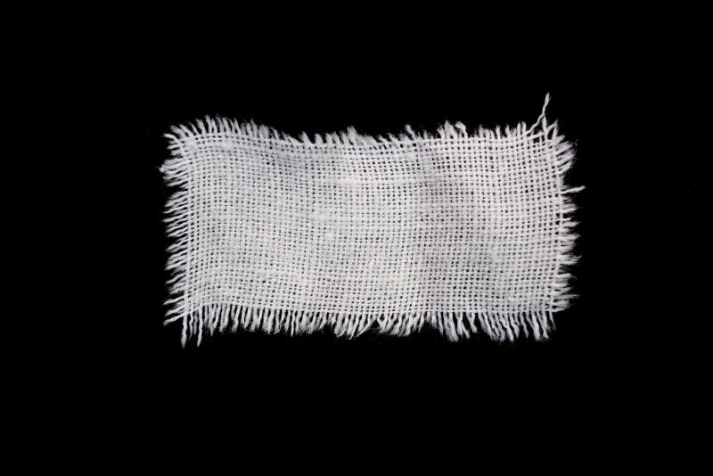 Pieces of Canvas, White Rag on a Black Background Stock Image - Image ...