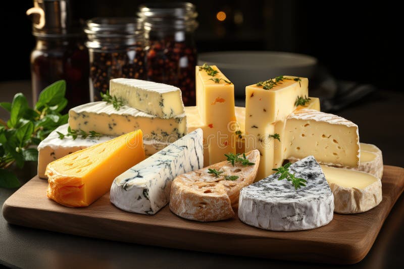 Pieces of Cheese of Different Varieties. Cheese Set Stock Illustration ...