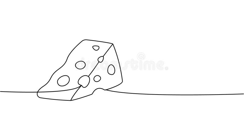 Pieces of Cheese One Line Continuous Drawing. Cheese Products ...
