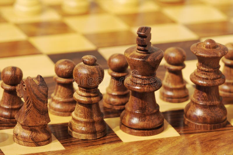Pieces on a chess board stock image. Image of chess, challenge - 3756225