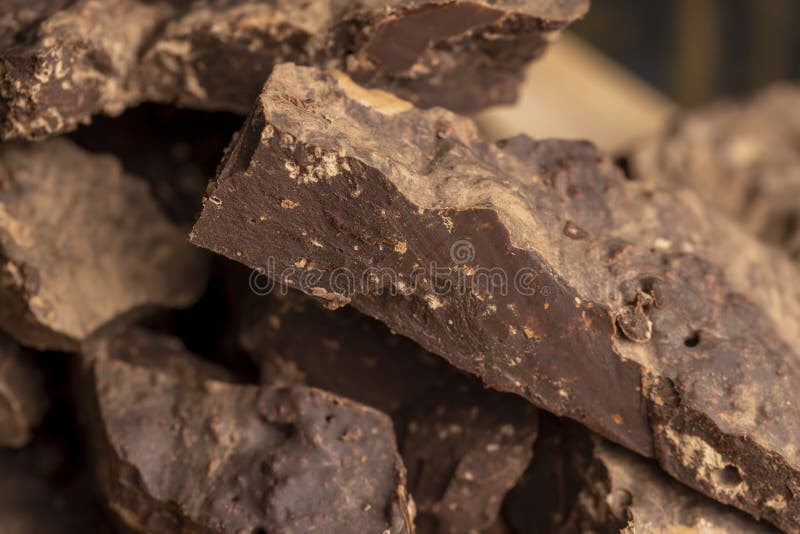 Pieces of Chocolate with Added Cocoa and Sugar Stock Image - Image of ...