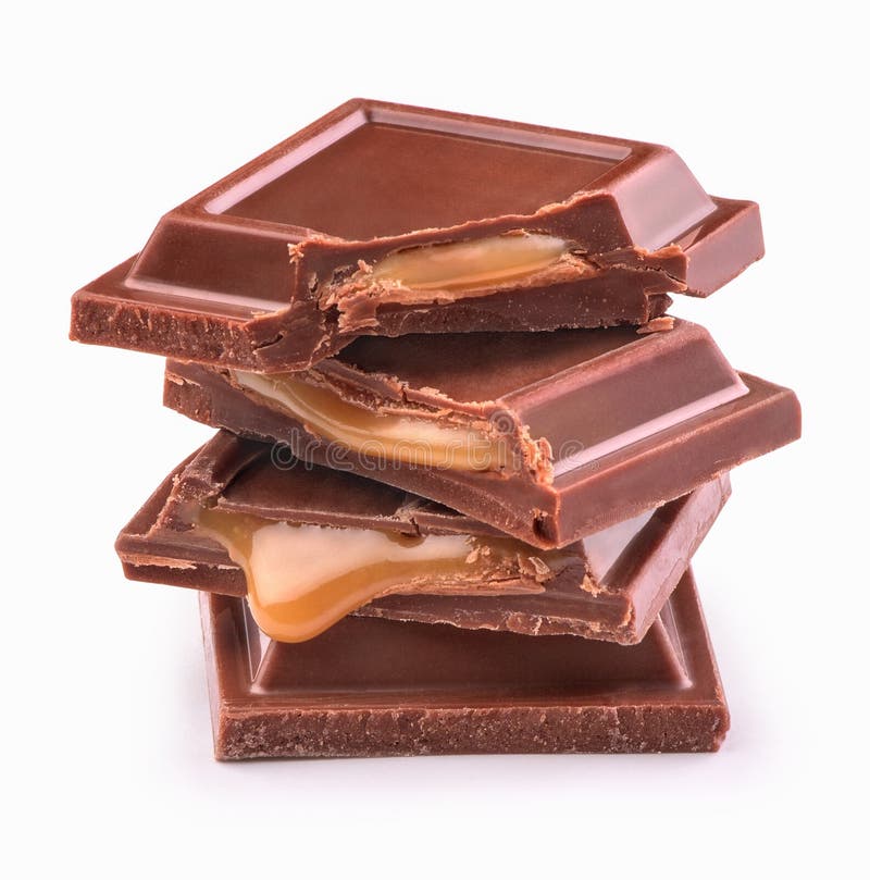 Pieces of Chocolate with Filling Stock Photo - Image of confectionery ...