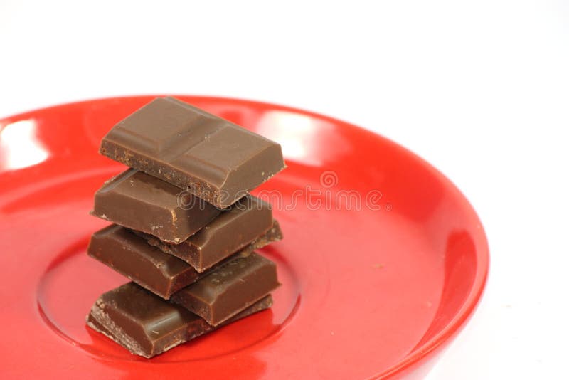 A Pieces of Chocolate on Plate Stock Image - Image of sweet, cacao ...
