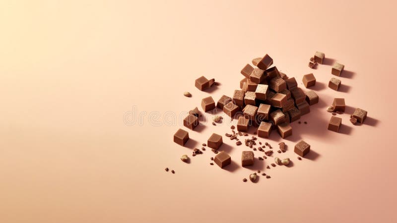 Pieces of Chocolate on Solid Background, Generative AI Stock ...