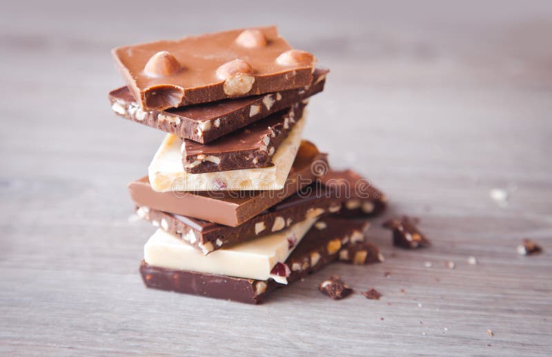 Pieces of Chocolate on the Table Stock Image - Image of cacao, chopped ...