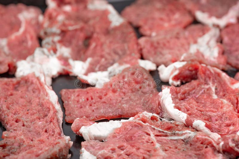 Pieces of Chopped Meat for Further Cooking Stock Image - Image of ...