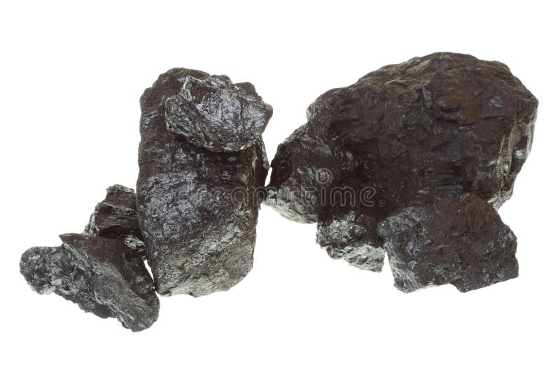 Pieces of Coal Isolated on White Background Stock Photo - Image of ...