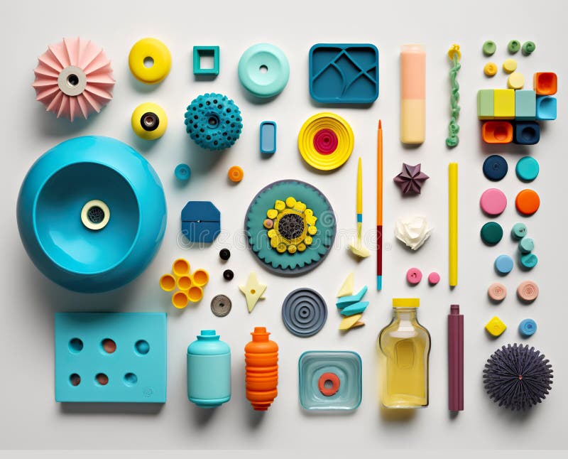 Pieces of Colored Plastic Beautifully Arranged in Rainbow Pattern, AI ...