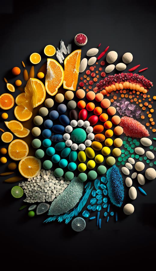 Pieces of Colored Plastic Beautifully Arranged in Rainbow Pattern, AI ...