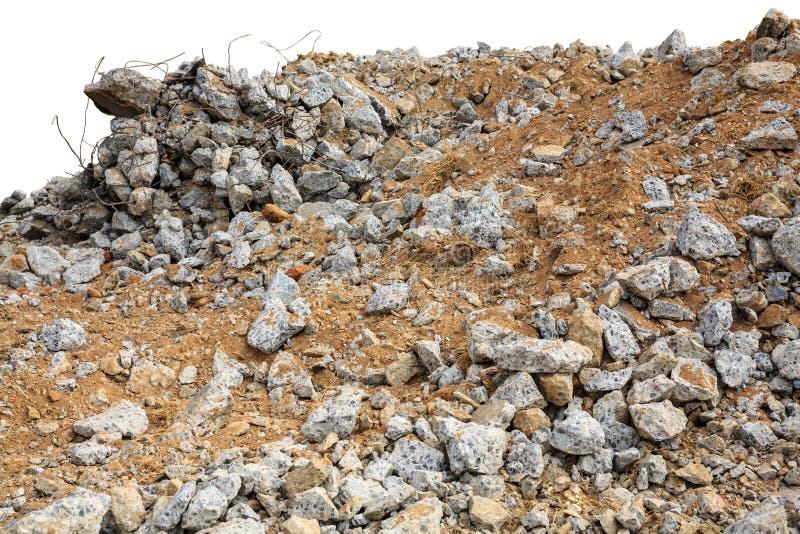 Pieces of Concrete and Brick Rubble Debris on Construction Site ...