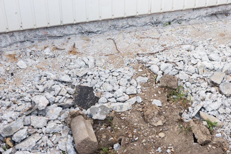 Concrete and Rubble Debris on Construction Site Stock Photo - Image of ...