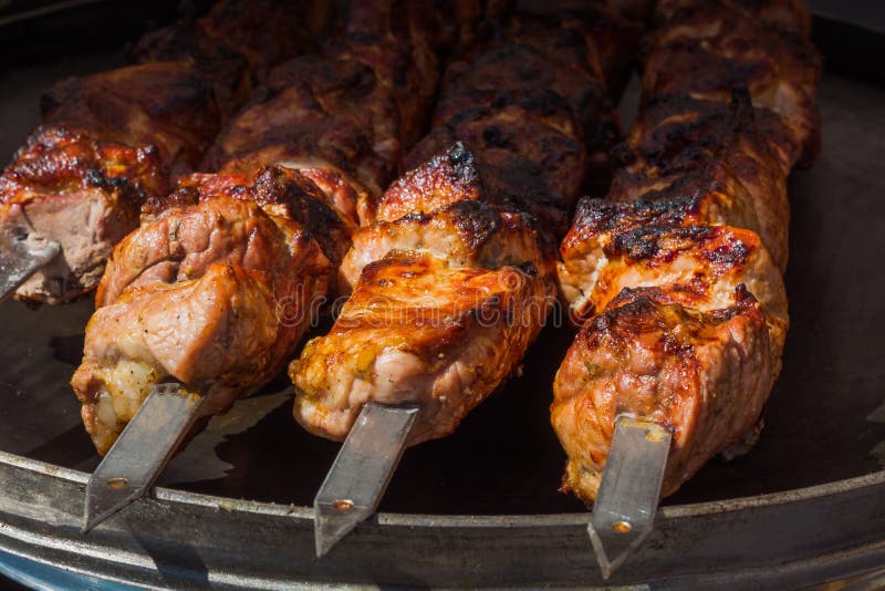 Pieces of Cooked Lamb Over Hot Coals Stock Image - Image of delicious ...