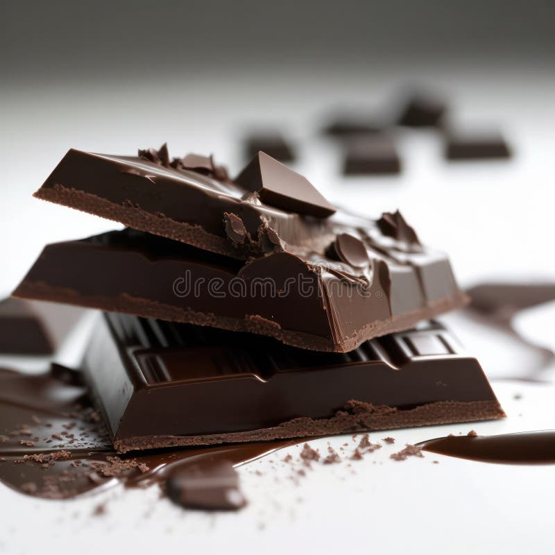 Pieces of Dark Bitter Chocolate on the Table Stock Illustration ...