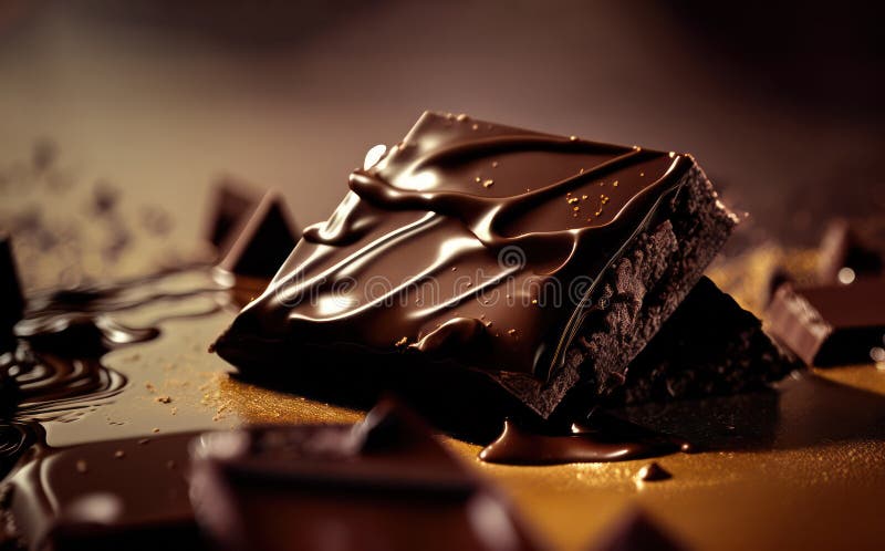 Pieces of Dark Bitter Chocolate on the Table Stock Illustration ...