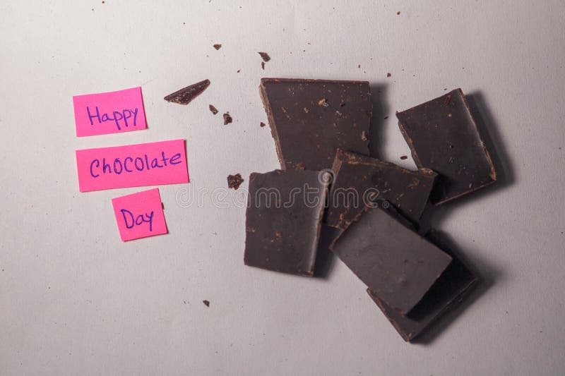 Wishing Happy Chocolate Day with Chocolates Stock Image - Image of ...