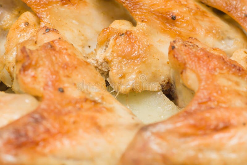 Pieces of Delicious Fragrant Chicken Stock Image - Image of cooked ...