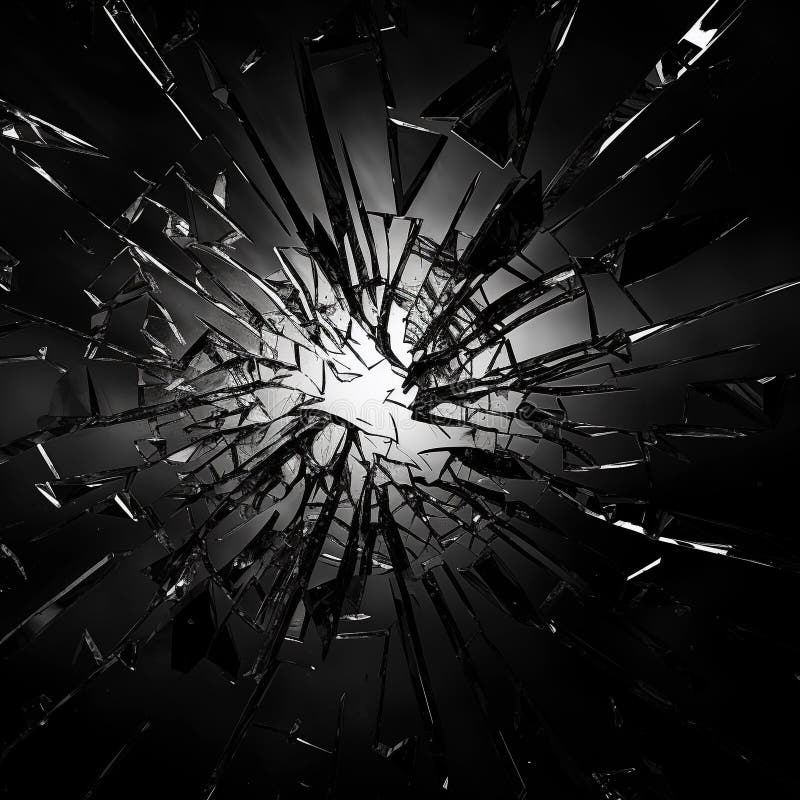 Pieces of Destructed Shattered Glass. Image of Broken Glass with Sharp ...