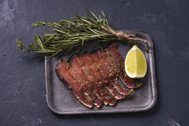Pieces of Dried Fish with Red Meat of Pink Salmon Stock Image - Image ...