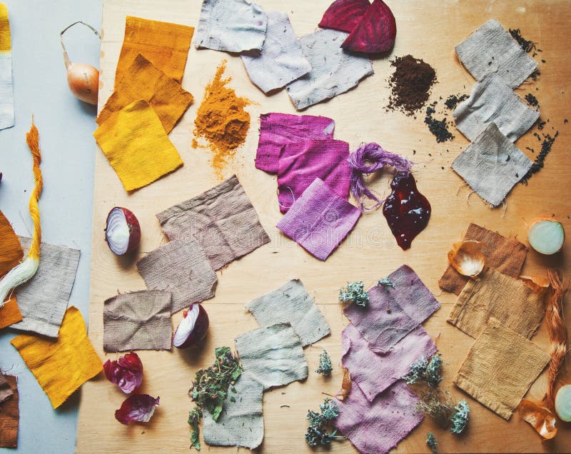 Pieces of dyed linen stock image. Image of future, functional - 64352603