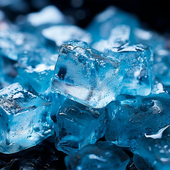 Pieces of Edible Ice on a Black Background - AI Generated Image Stock ...
