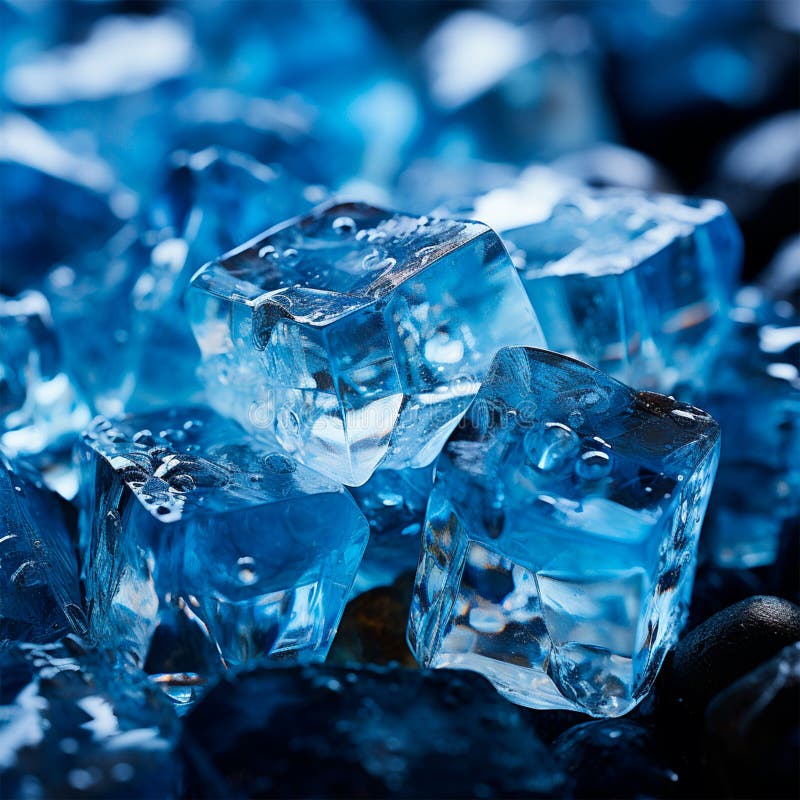 Pieces of Edible Ice on a Black Background - AI Generated Image Stock ...