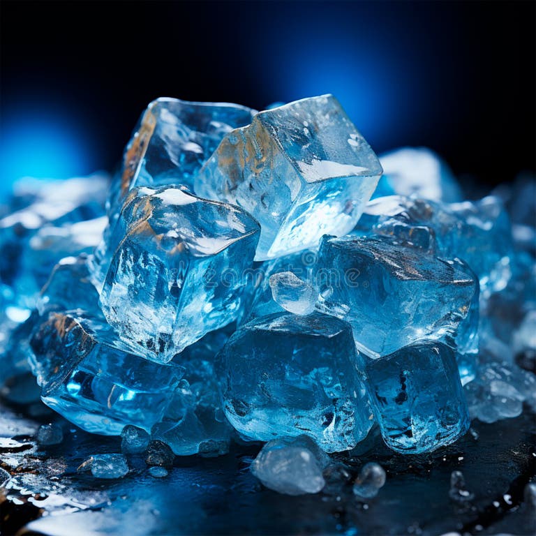 Pieces of Edible Ice on a Black Background - AI Generated Image Stock ...