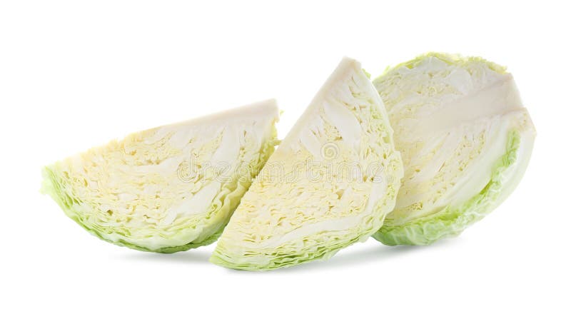 Pieces of Fresh Cabbage on White Stock Photo - Image of gourmet ...
