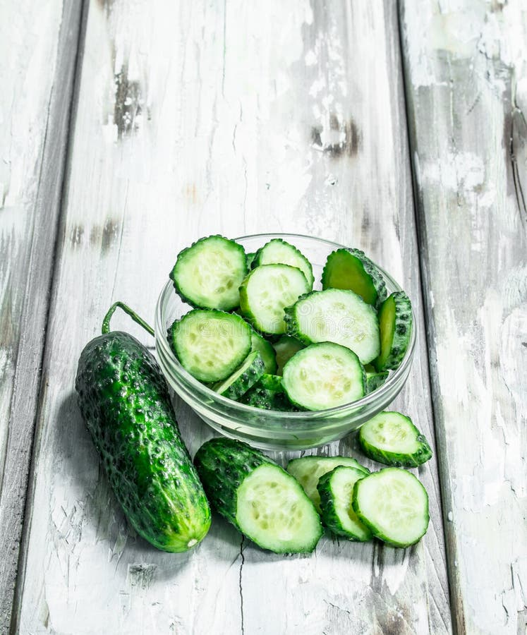 Pieces of Fresh Cucumbers in the Bowl Stock Image - Image of cucumber ...