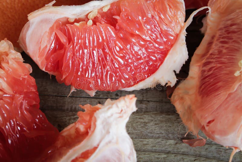 Pieces of Fresh Grapefruit on the Table Stock Image - Image of organic ...