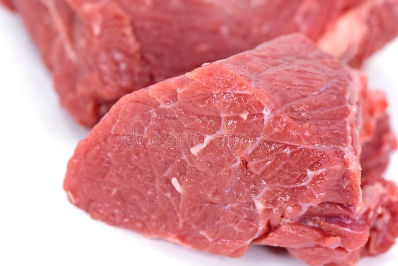 Pieces of Fresh Raw Beef Marble Meat Stock Photo - Image of meat, fresh ...