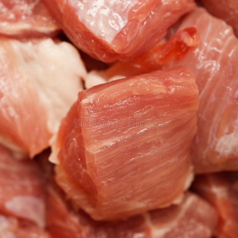 Pieces of Fresh Raw Meat Close-up Stock Image - Image of leaf, dinner ...