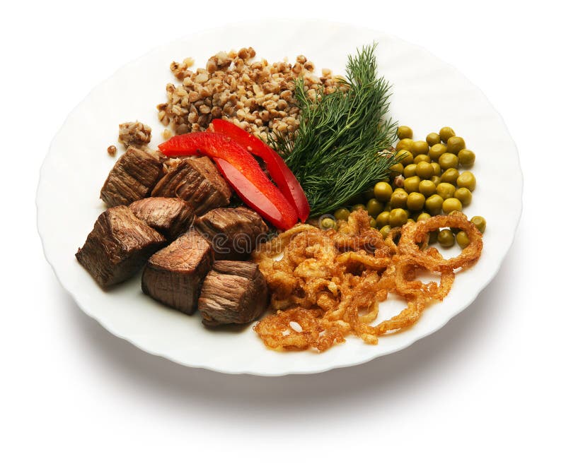 Pieces of Fried Meat with a Garnish on a Plate Stock Image - Image of ...