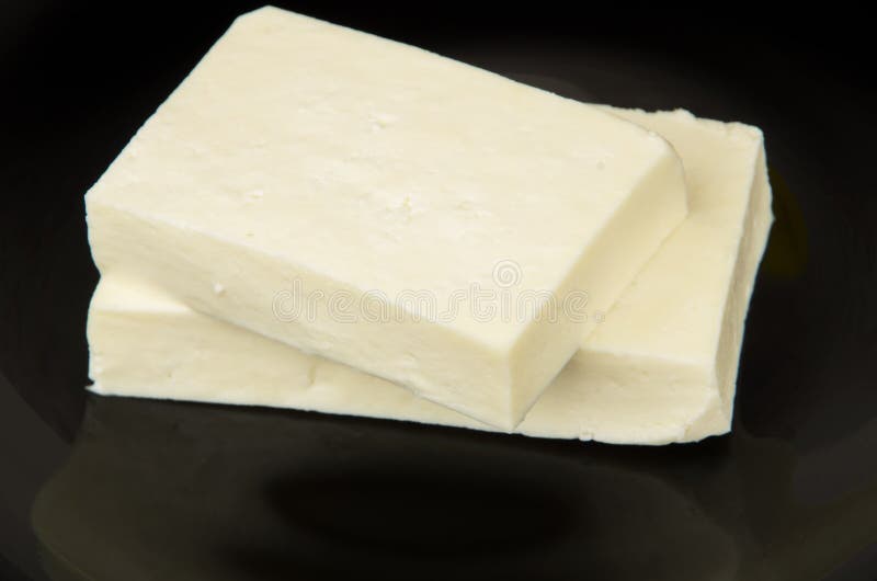 Pieces of Goat Cheese on Glass Plate Stock Image - Image of close, food ...