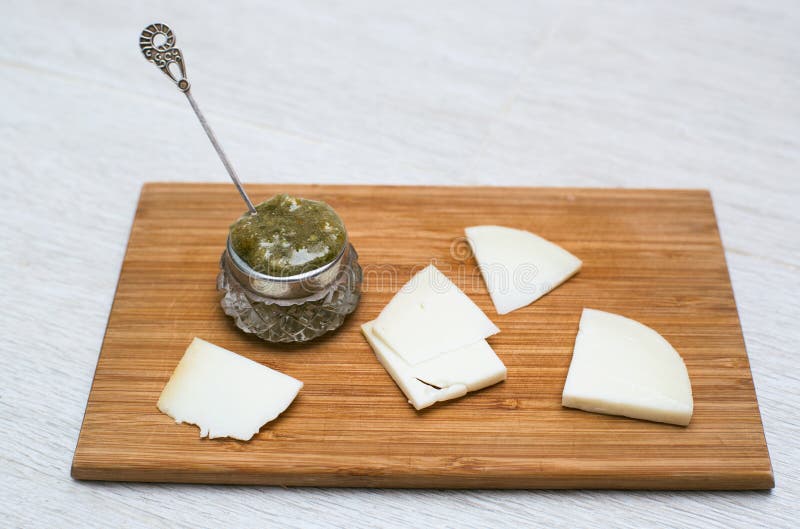 Pieces of goat cheese stock image. Image of good, service - 105327351