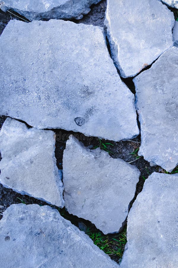 Pieces of Gray Concrete on the Ground, Background and Pattern Stock ...
