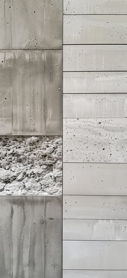 Pieces of Grey Concrete Material, Each with Different Textures and ...