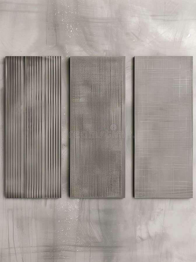 Pieces of Grey Concrete Material, Each with Different Textures and ...