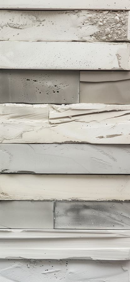 Pieces of Grey Concrete Material, Each with Different Textures and ...