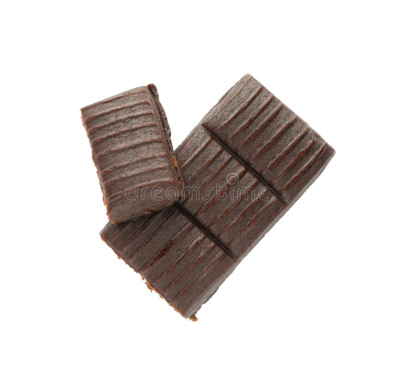 Pieces of Hematogen Bar on White Background, Top View Stock Image ...