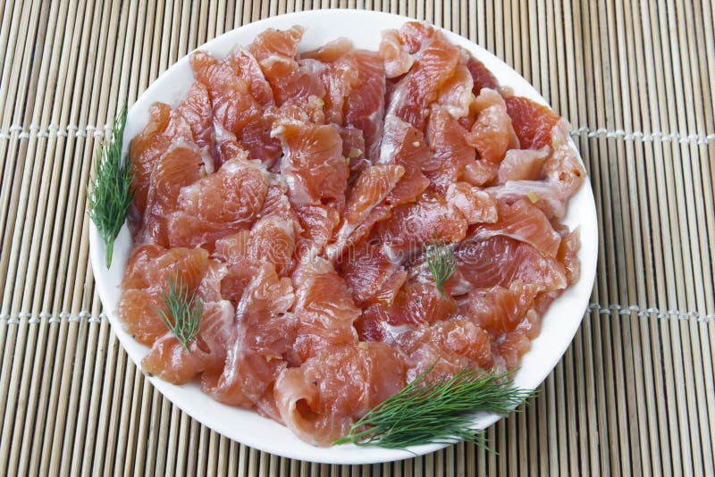 Red salt fish stock photo. Image of pieces, lemon, snack - 134939960