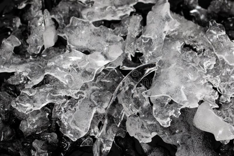 Pieces of Ice on a Black Background Stock Image - Image of clean ...