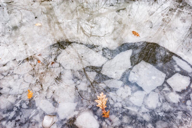 Pieces of the Ice in the Lake. Stock Photo - Image of cold, swamp ...