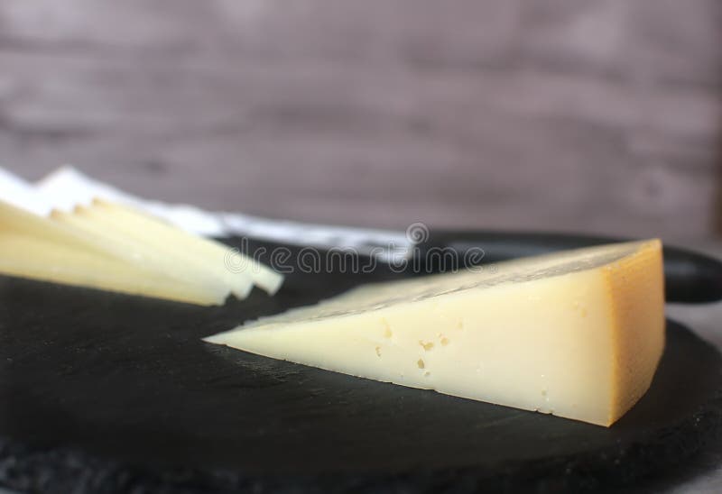 Pieces of Idiazabal Cheese on Stone Stock Image - Image of cookery ...