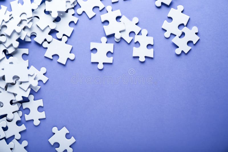 Pieces of Jigsaw Puzzle on Color Background Stock Image - Image of ...