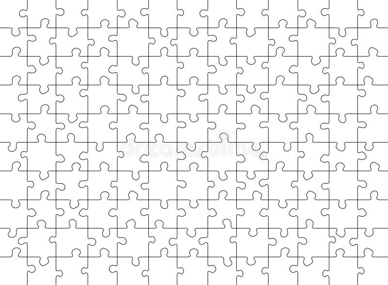 100 Pieces Jigsaw Puzzle Grid Vector Stock Vector - Illustration of ...