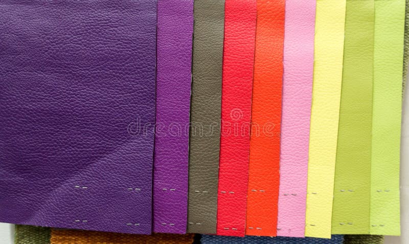 Pieces of Leather Material for Example Stock Image - Image of material ...